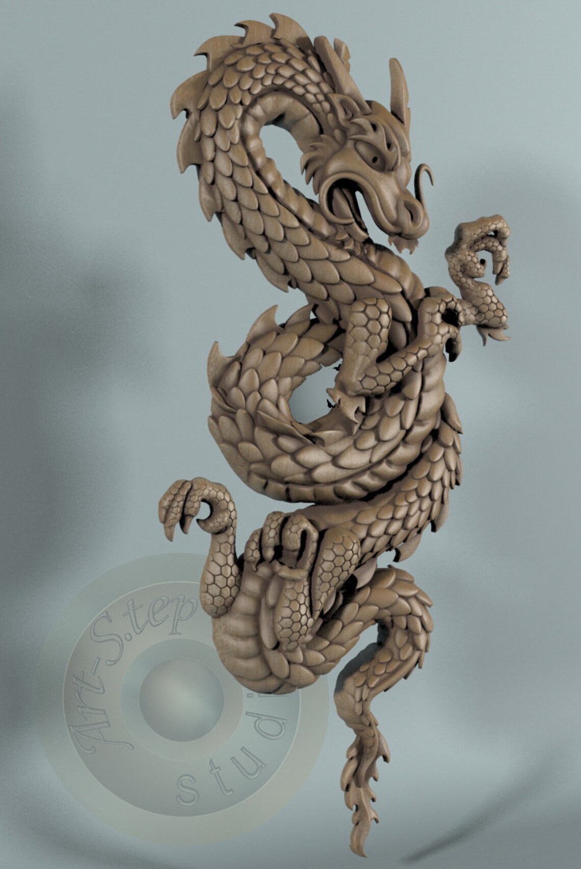 Serpentine Dragon. 3D Model Stl for CNC Machines and 3D Printers. - Etsy