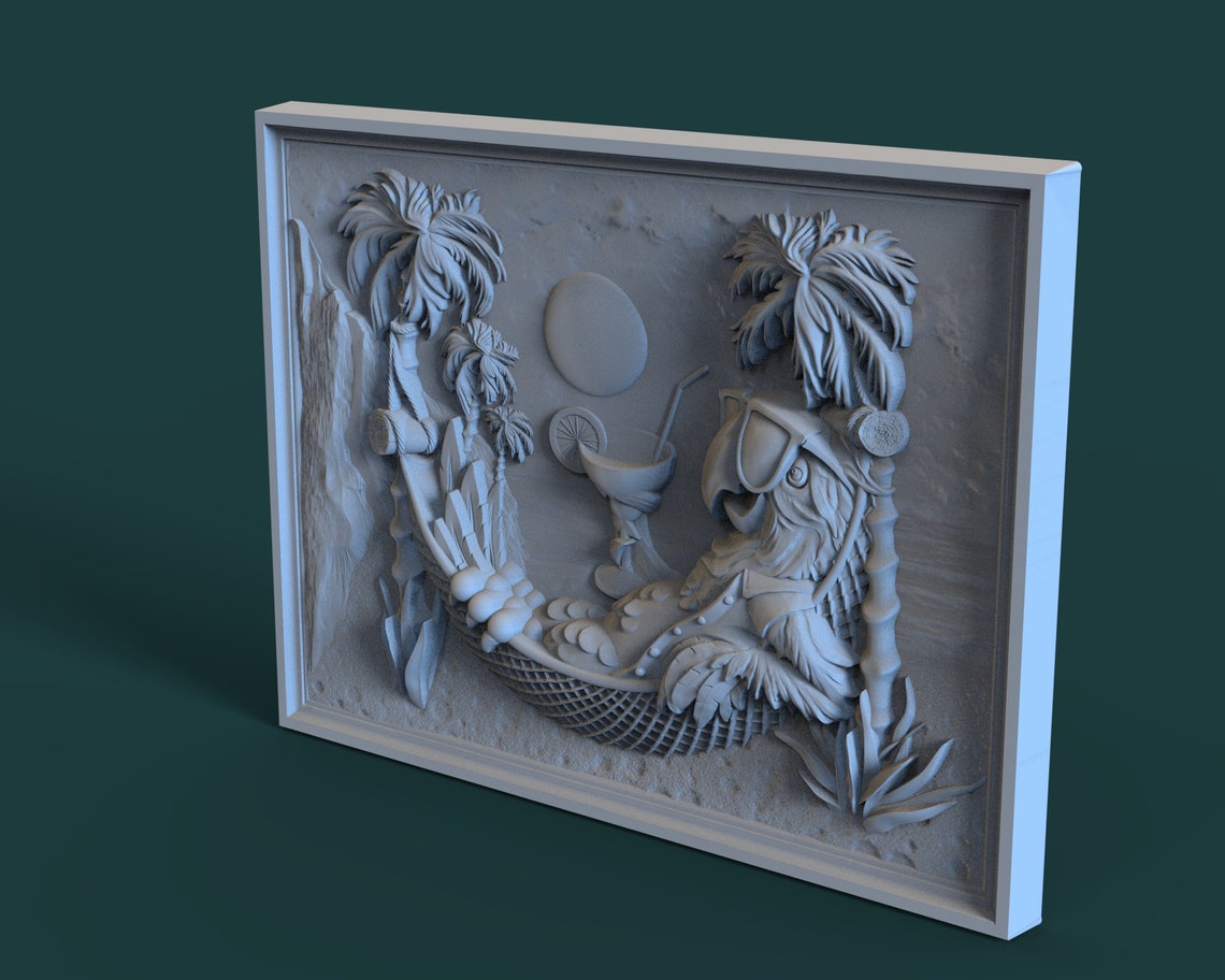 Parrot Resting. 3D STL Model for CNC and 3D Printers - Etsy