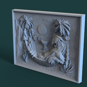 Parrot Resting. 3D STL Model for CNC and 3D Printers - Etsy