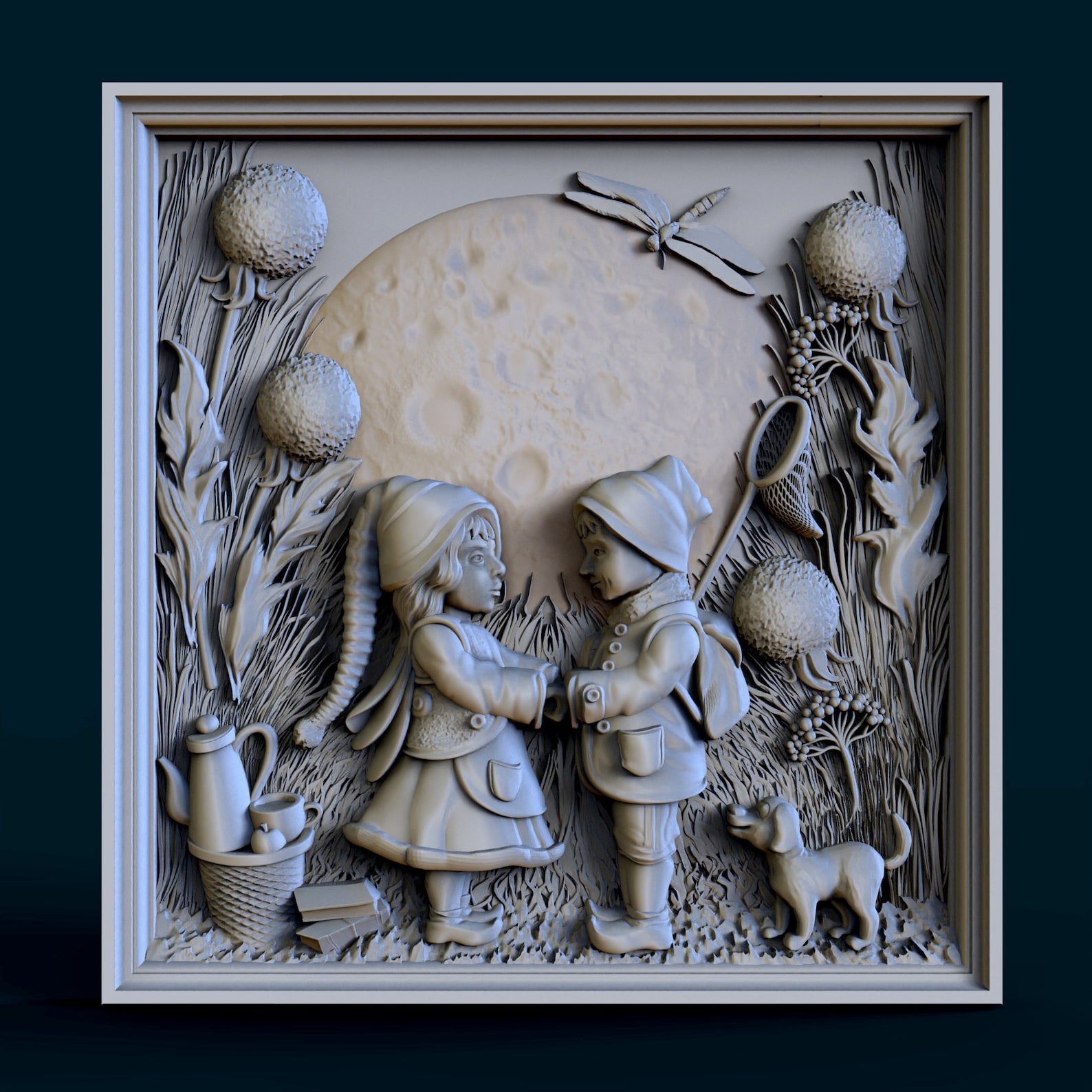 Date Under the Moon. 3D STL Model for CNC and 3D Printer - Etsy
