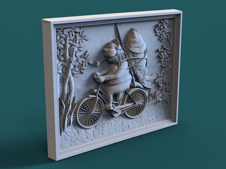 Cat_fisherman. 3D Model Stl for CNC Machines and 3D Printers. - Etsy