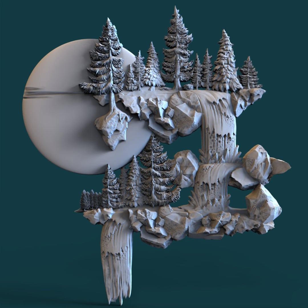Heavenly Falls. 3D Model Stl for CNC Machines and 3D Printers. - Etsy