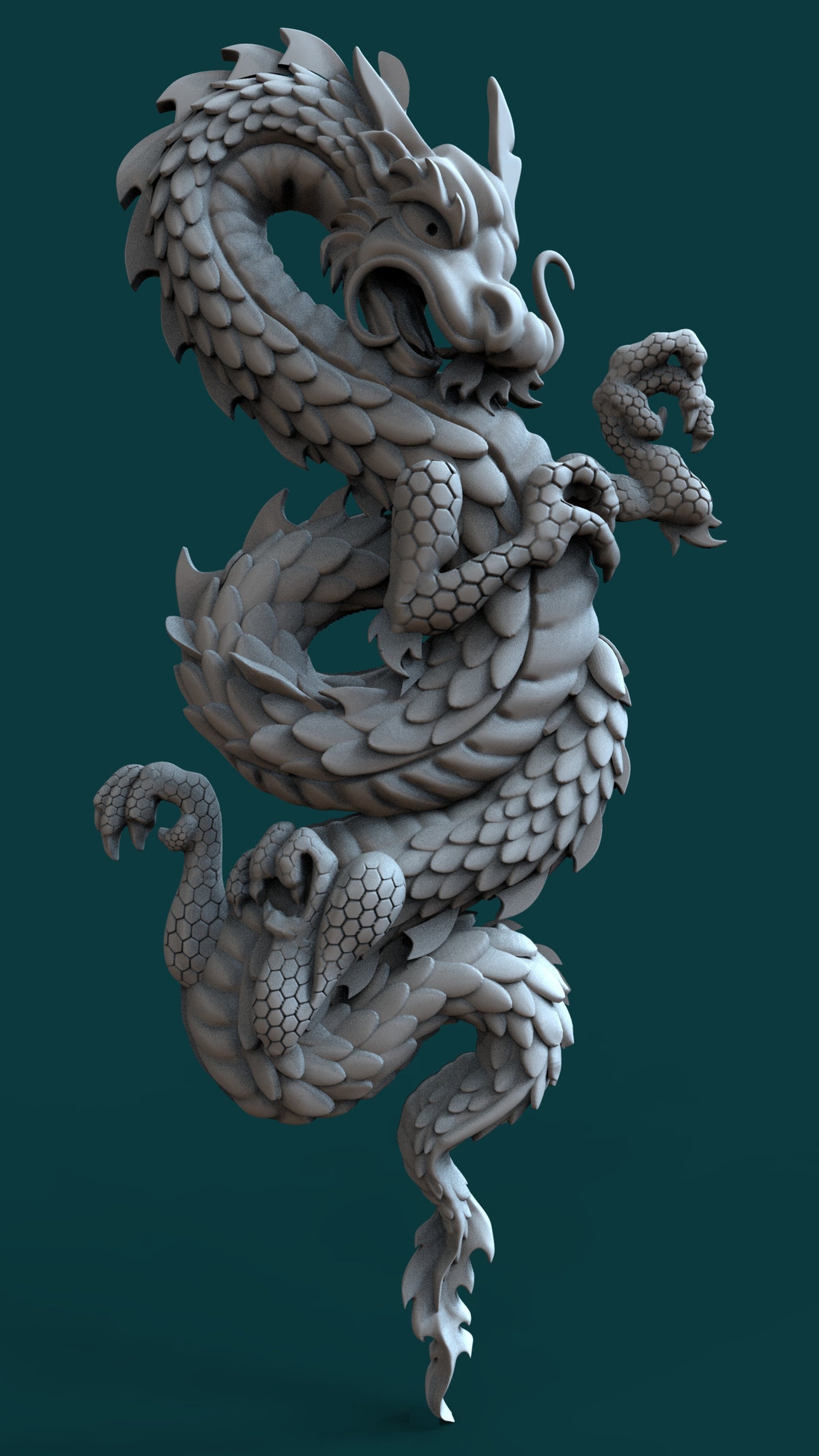 Serpentine Dragon. 3D Model Stl for CNC Machines and 3D Printers. - Etsy