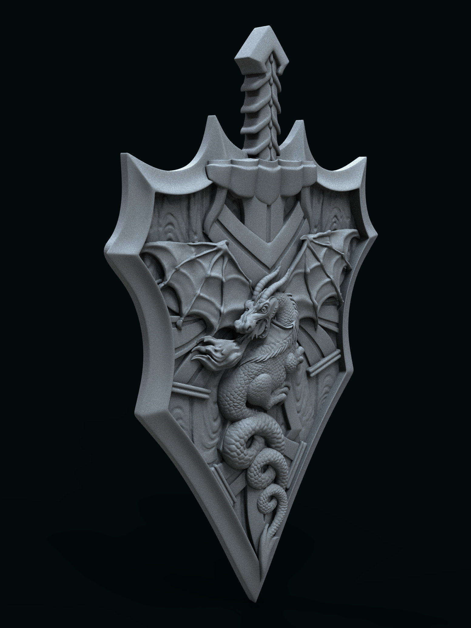 Dragon With Sword. 3D Model Stl for CNC Machines and 3D Printers. - Etsy