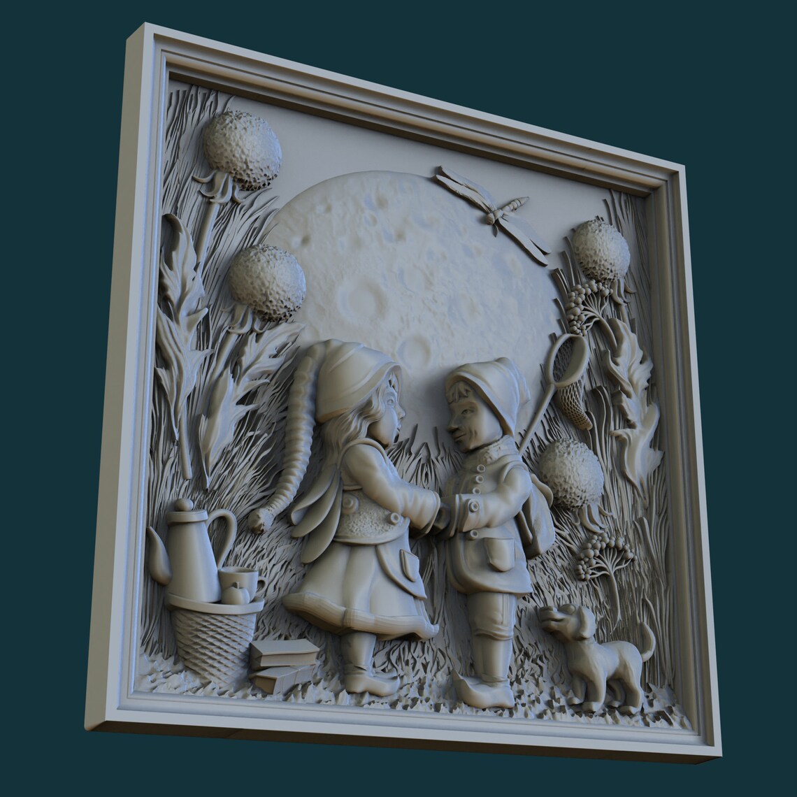 Date Under the Moon. 3D STL Model for CNC and 3D Printer - Etsy