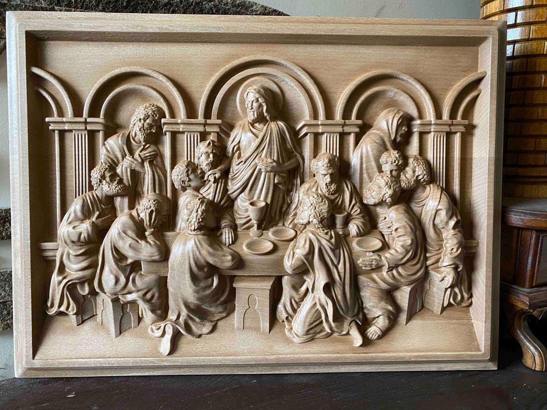 The Last Supper Wood Carving, Religious Beech Wood Icon - Etsy