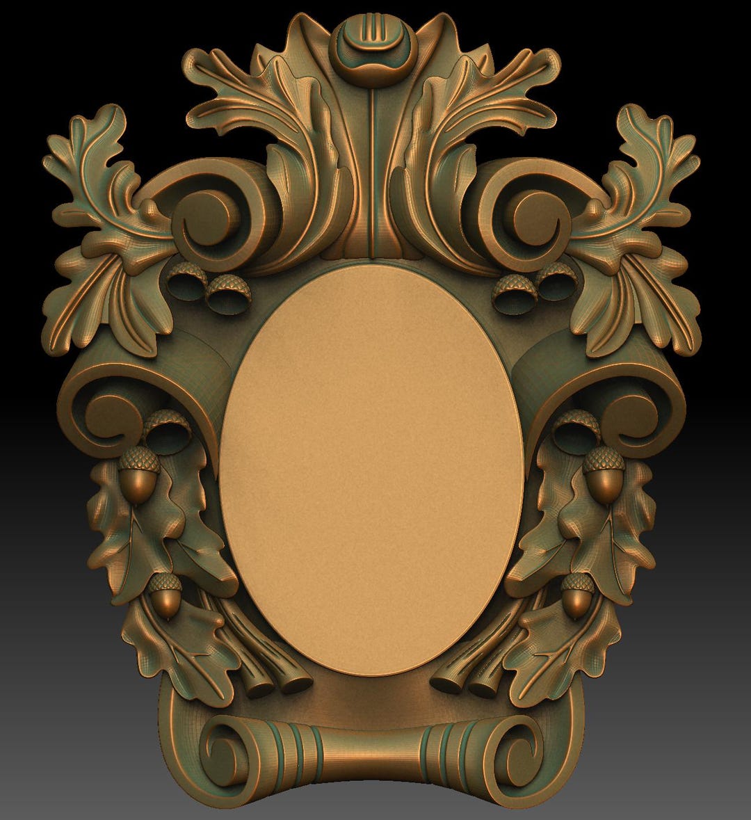 Floral Cartouche 3D Model STL for CNC/3D Print - Etsy