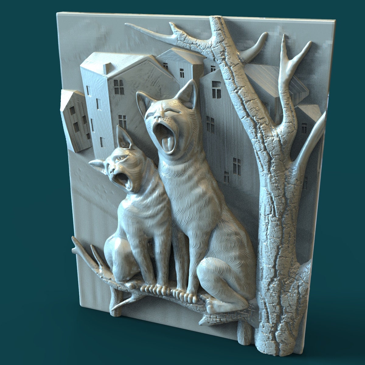 Wedding of Cats. 3D Model Stl for CNC Machines and 3D - Etsy