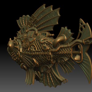 Fish_steampunk. Digital Fish. 3D STL Model for Milling and Printing - Etsy