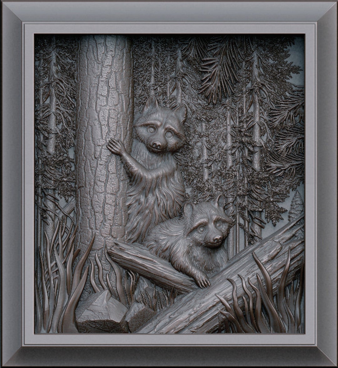Raccoons. 3D Model Stl for CNC Machines and 3D Printers. - Etsy