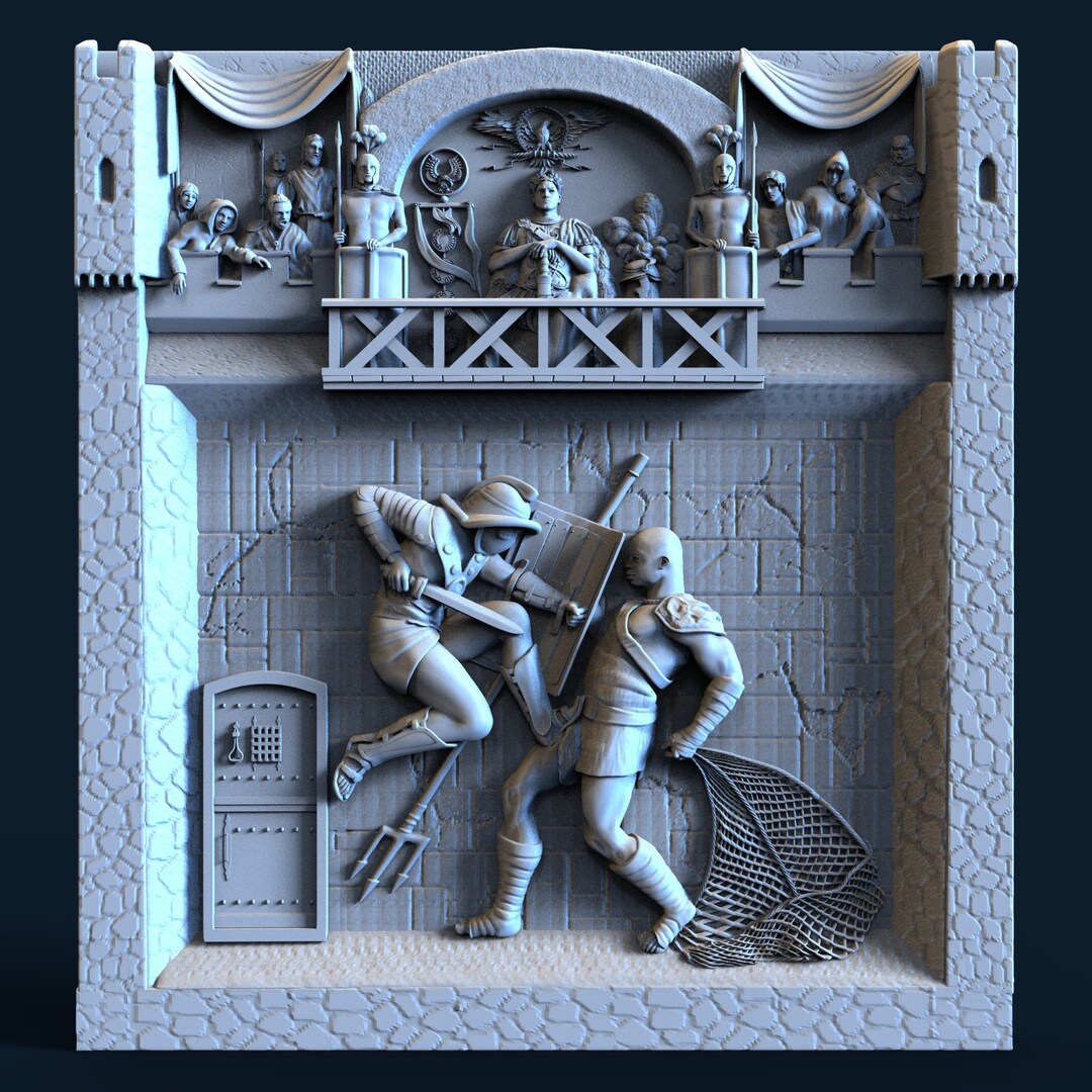 Gladiator Fight_1. 3D Model Stl for CNC Machines and 3D Printers. - Etsy