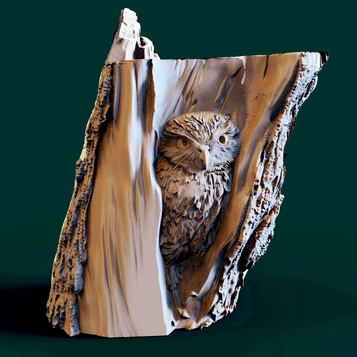 Owl in a Hollow. 3D STL Model for CNC and 3D Printers - Etsy