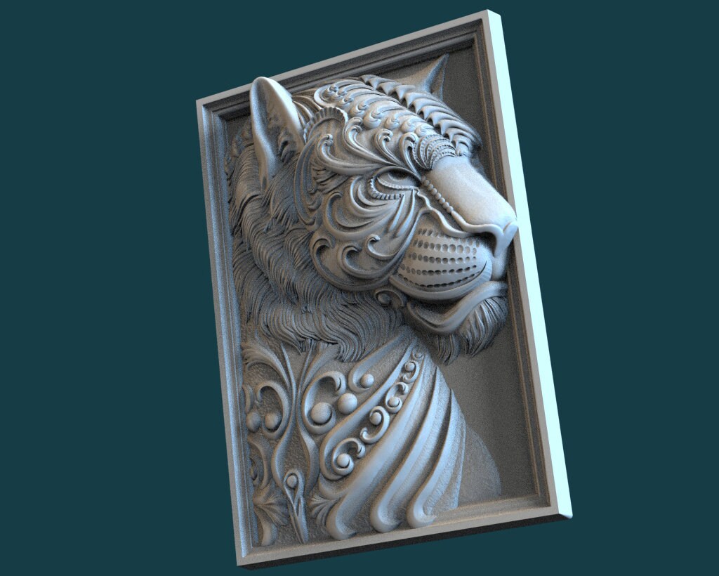 Striped Tiger. 3D Model Stl for CNC Machines and 3D Printers. - Etsy