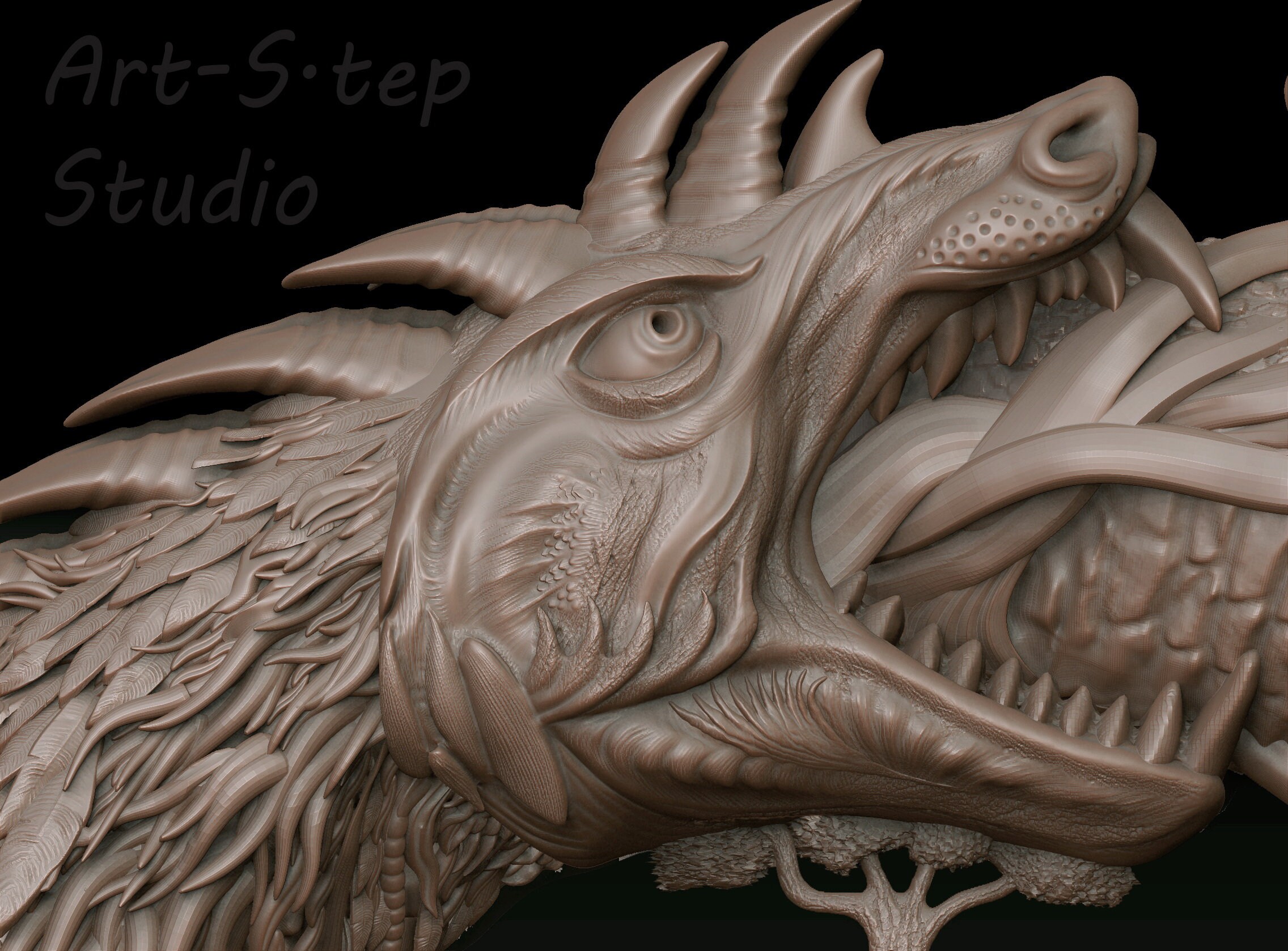 Hungry Dragon. 3D Model Stl for CNC Machines and 3D Printers. - Etsy