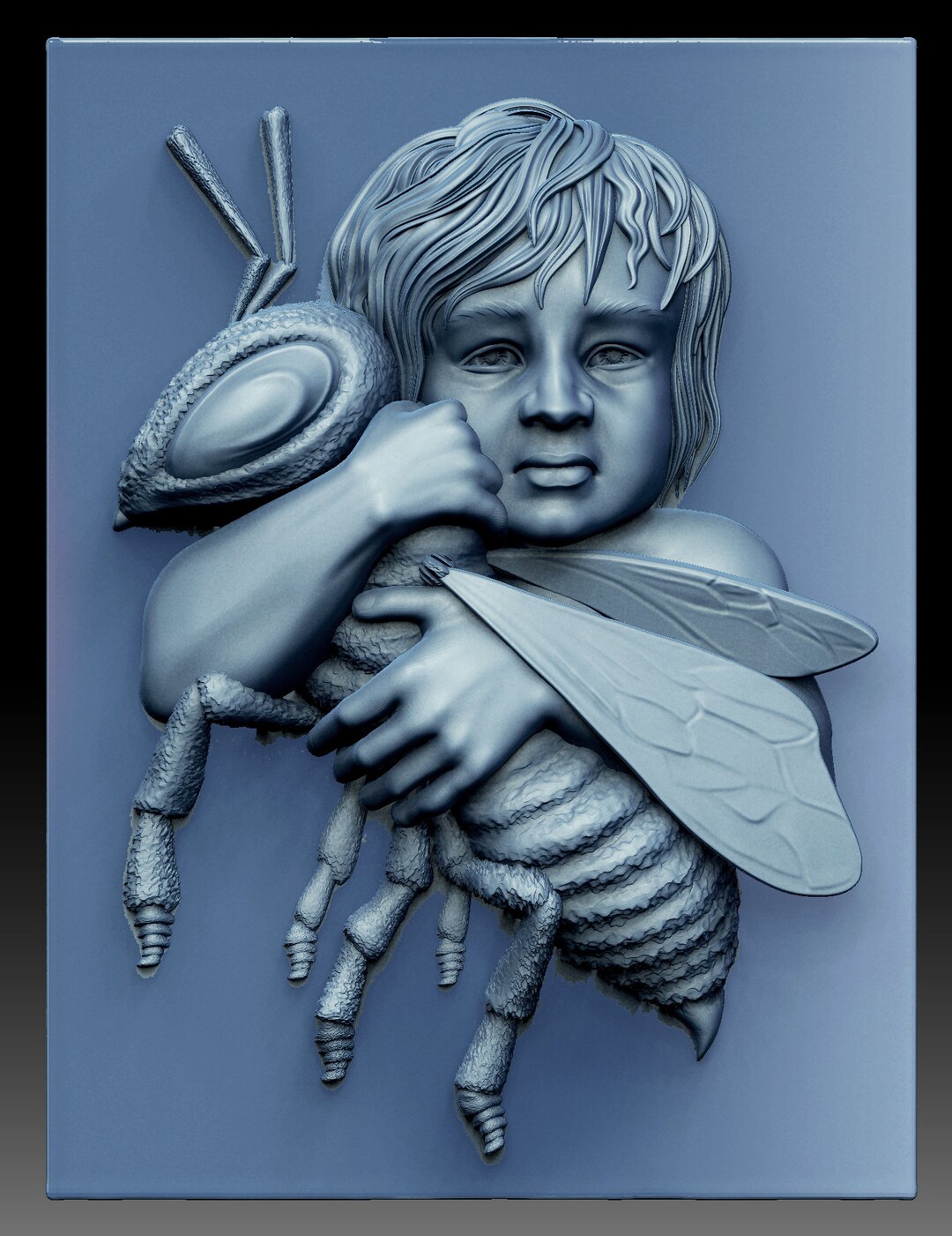 Child With a Wasp in His Hands. 3d-model for CNC and 3D Printer - Etsy