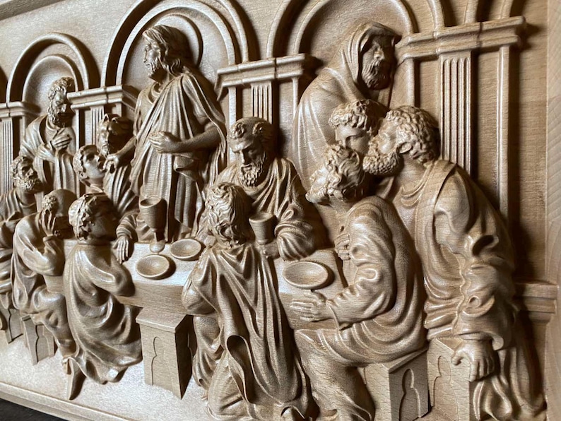 The Last Supper Wood Carving, Religious Beech Wood Icon - Etsy