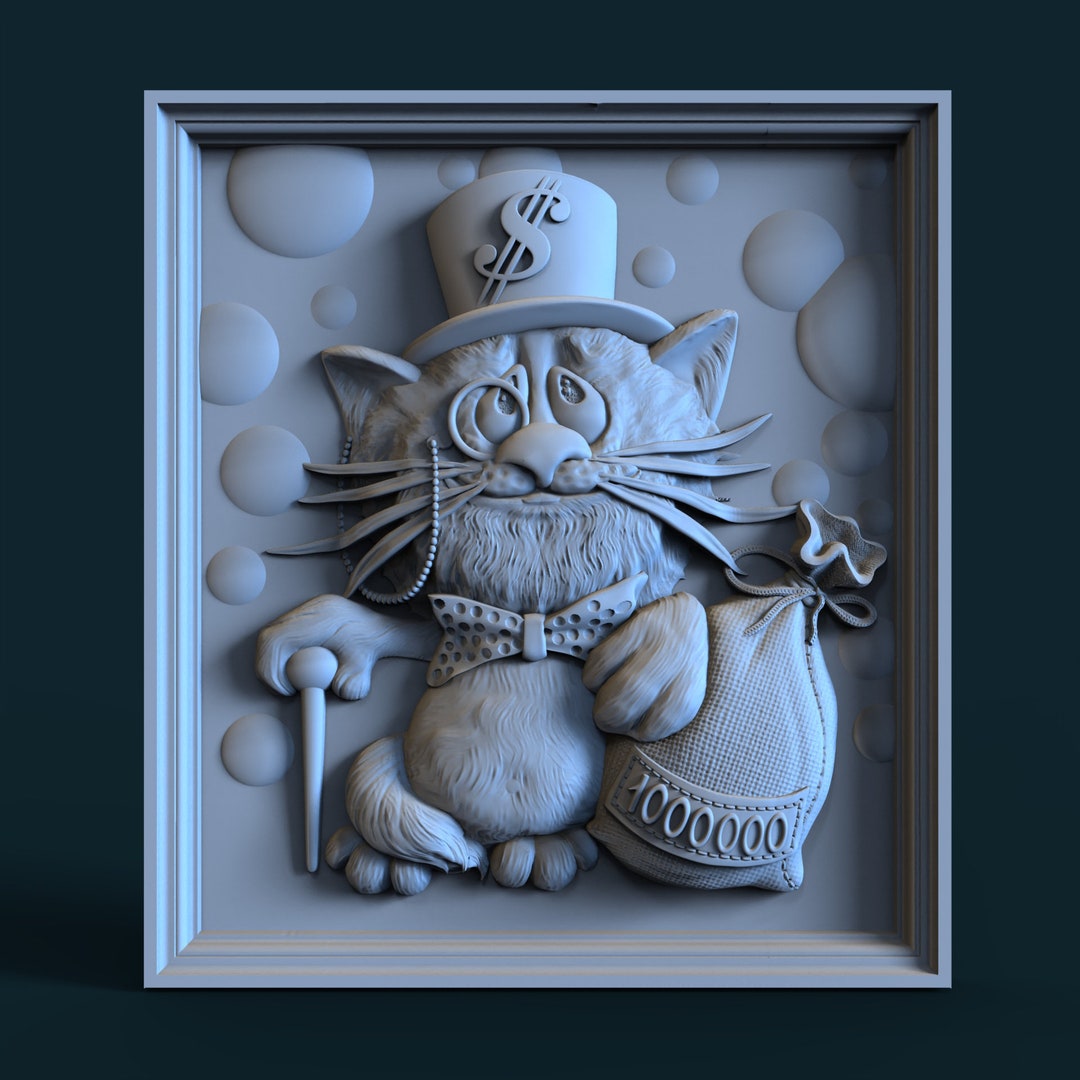 Money Cat. 3D Model Stl for CNC Machines and 3D Printers. - Etsy