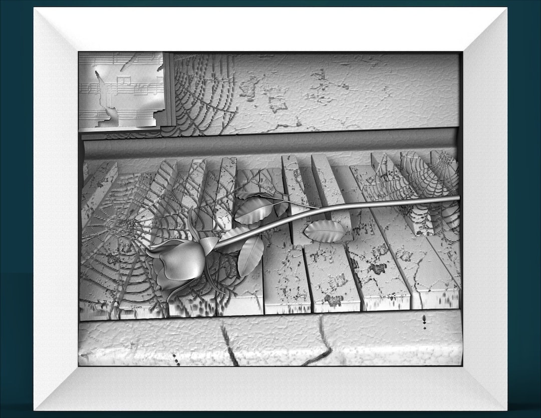 Jazz. Rose on an Old Piano. 3d-model for CNC - Etsy