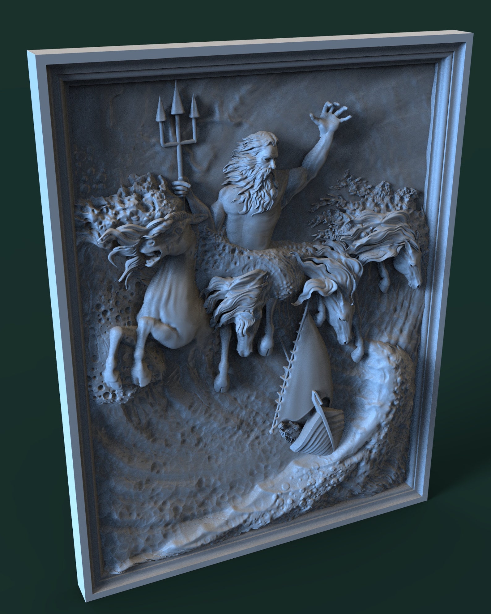 Neptune poseidon in Anger. 3D Model Stl for CNC Machines and 3D ...