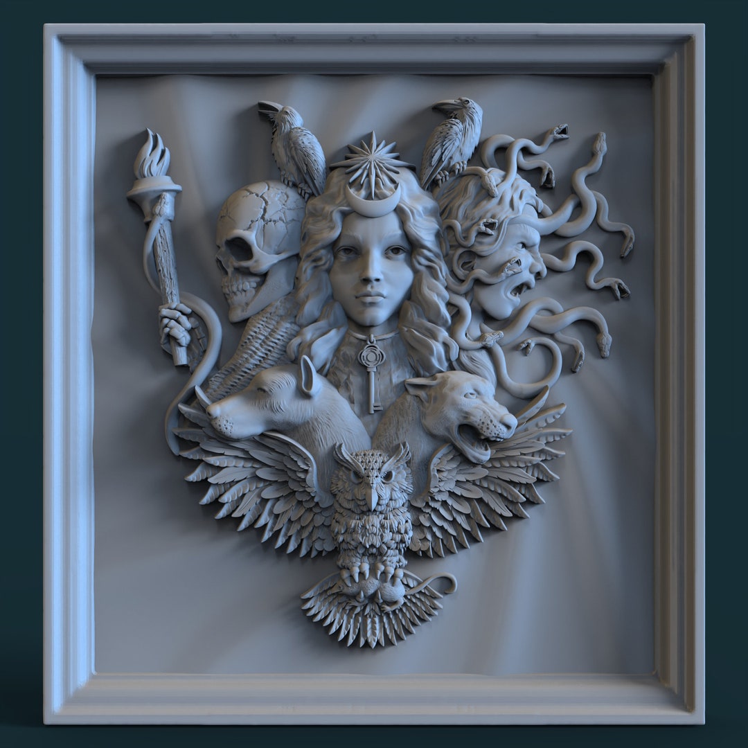 Three-faced Goddess Hekate. 3D STL Model for Milling and Printing - Etsy