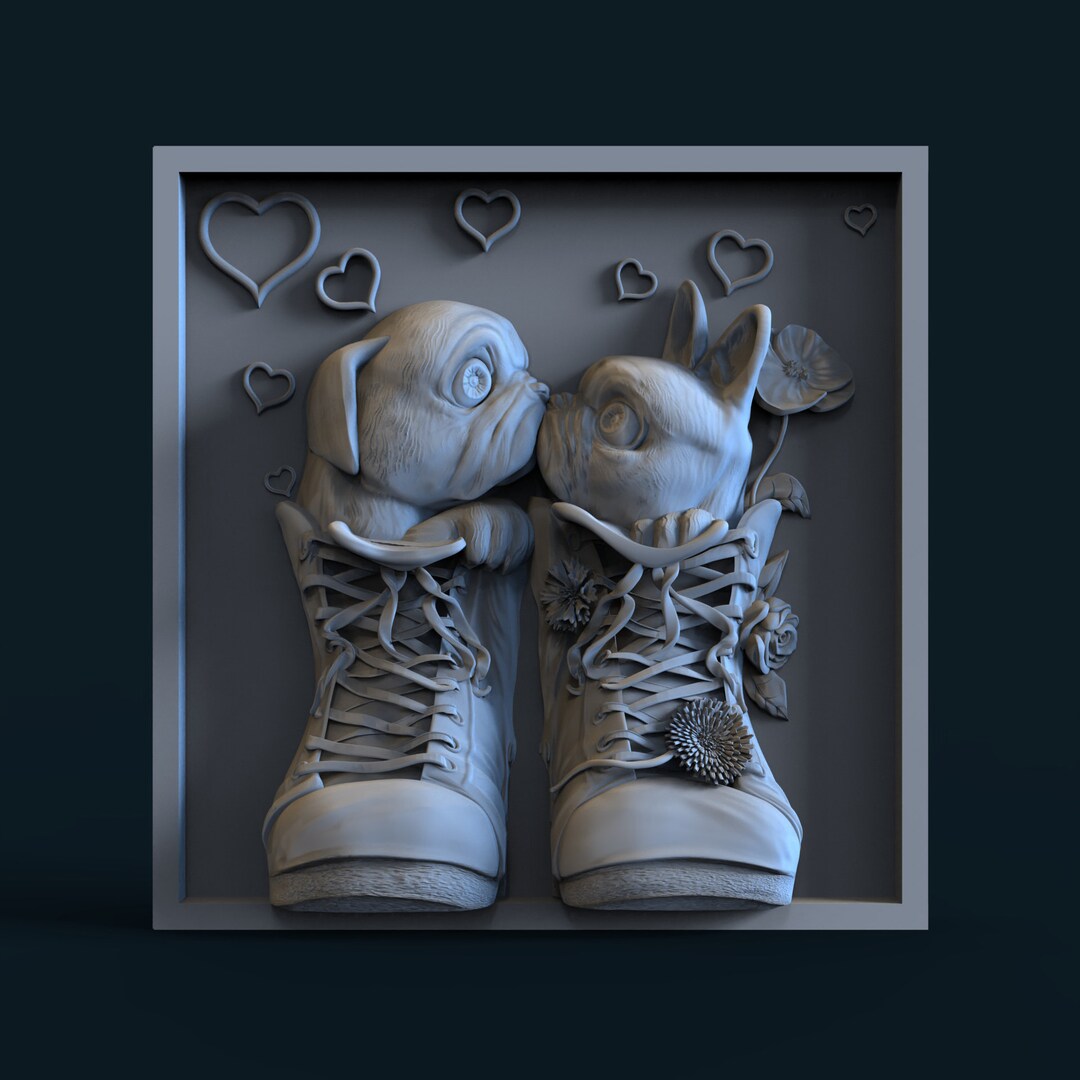 Mops_bot_print. 3D Model Stl for CNC Machines and 3D Printers. - Etsy