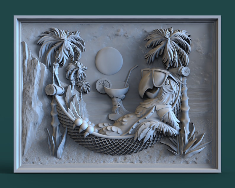 Parrot Resting. 3D STL Model for CNC and 3D Printers - Etsy