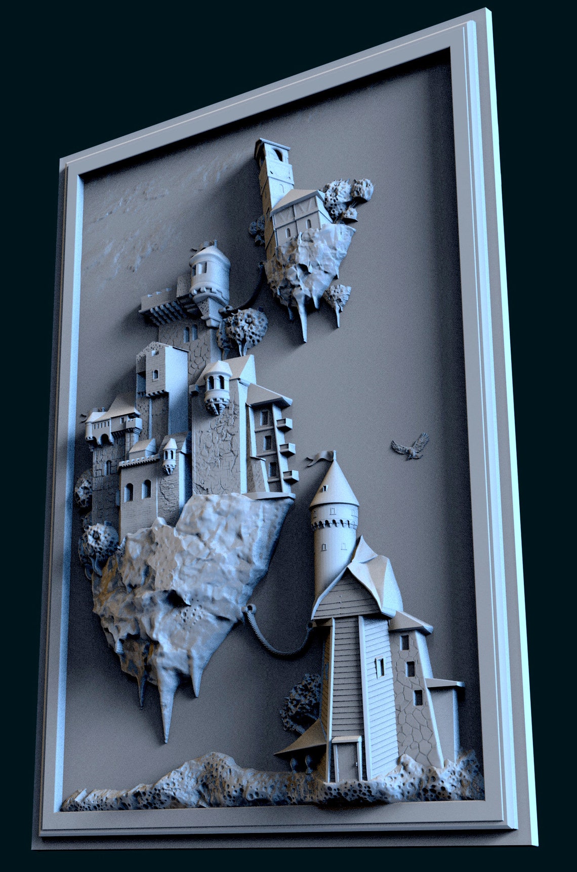 Castles in the Air. 3D Model Stl for CNC Machines and 3D Printers. - Etsy
