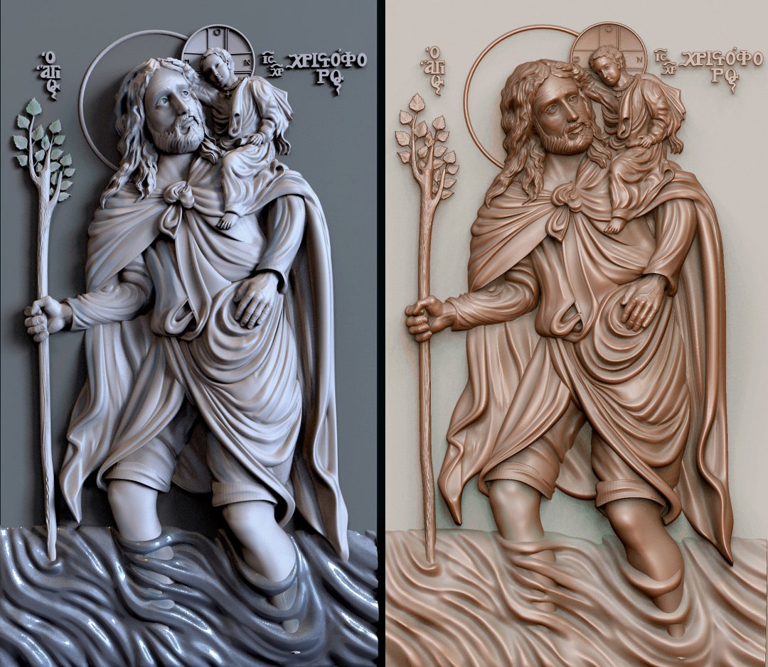 St. Christopher. 3D STL Model for CNC - Etsy