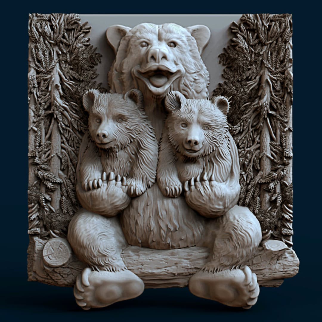 Bear Family. 3D Model Stl for CNC Machines and 3D Printers. - Etsy