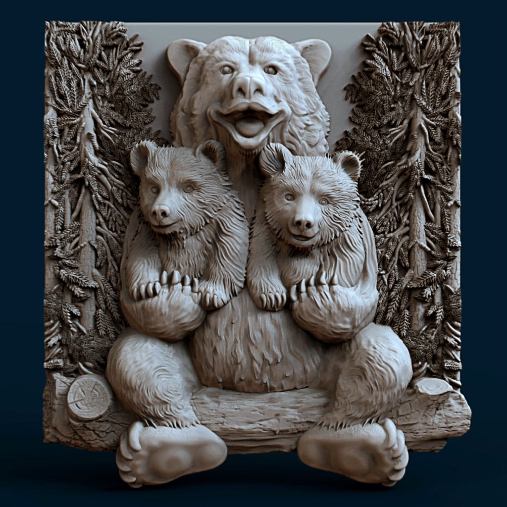 Bear Family. 3D Model Stl for CNC Machines and 3D Printers. - Etsy