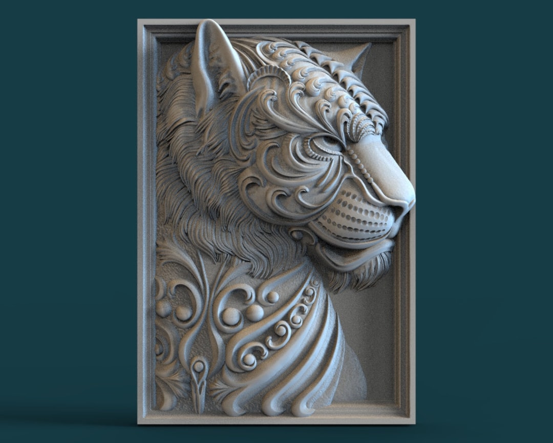 Striped Tiger. 3D Model Stl for CNC Machines and 3D Printers. - Etsy