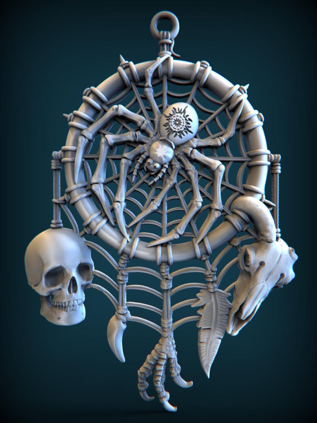 Spider Amulet. 3D STL Model for CNC and 3D Printer - Etsy Australia