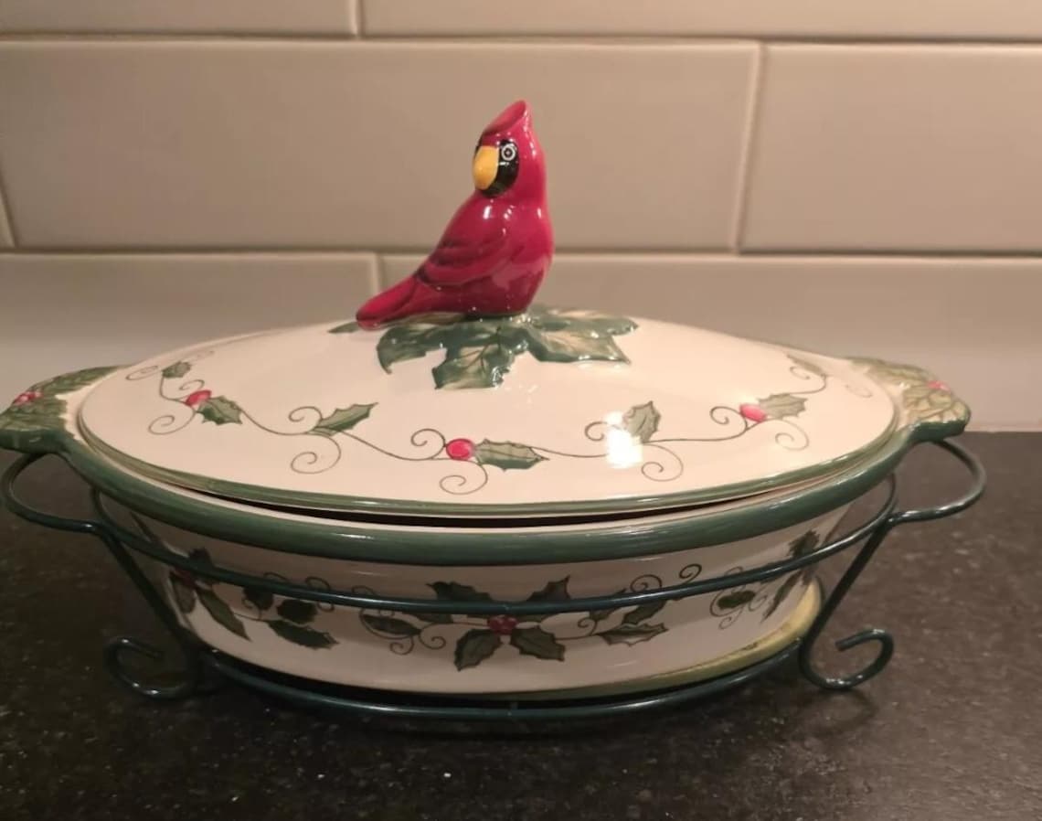 Temp-tations by Tara Ovenware Cardinal 2 Quart Covered Casserole Dish ...