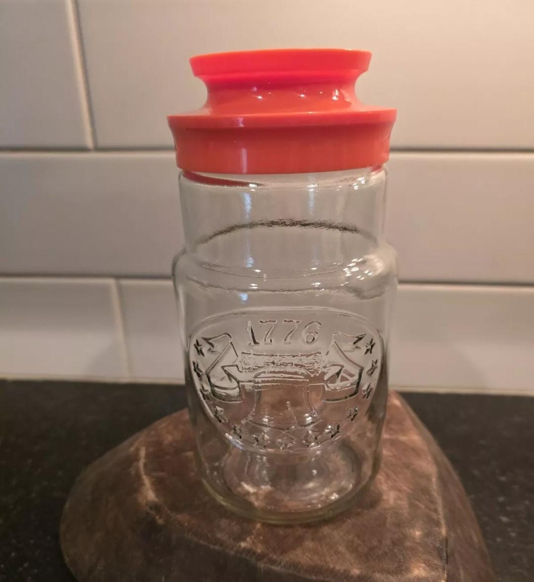 Vintage Anchor Hocking Liberty Bell 1976 Glass Jar With Orange Screw ...