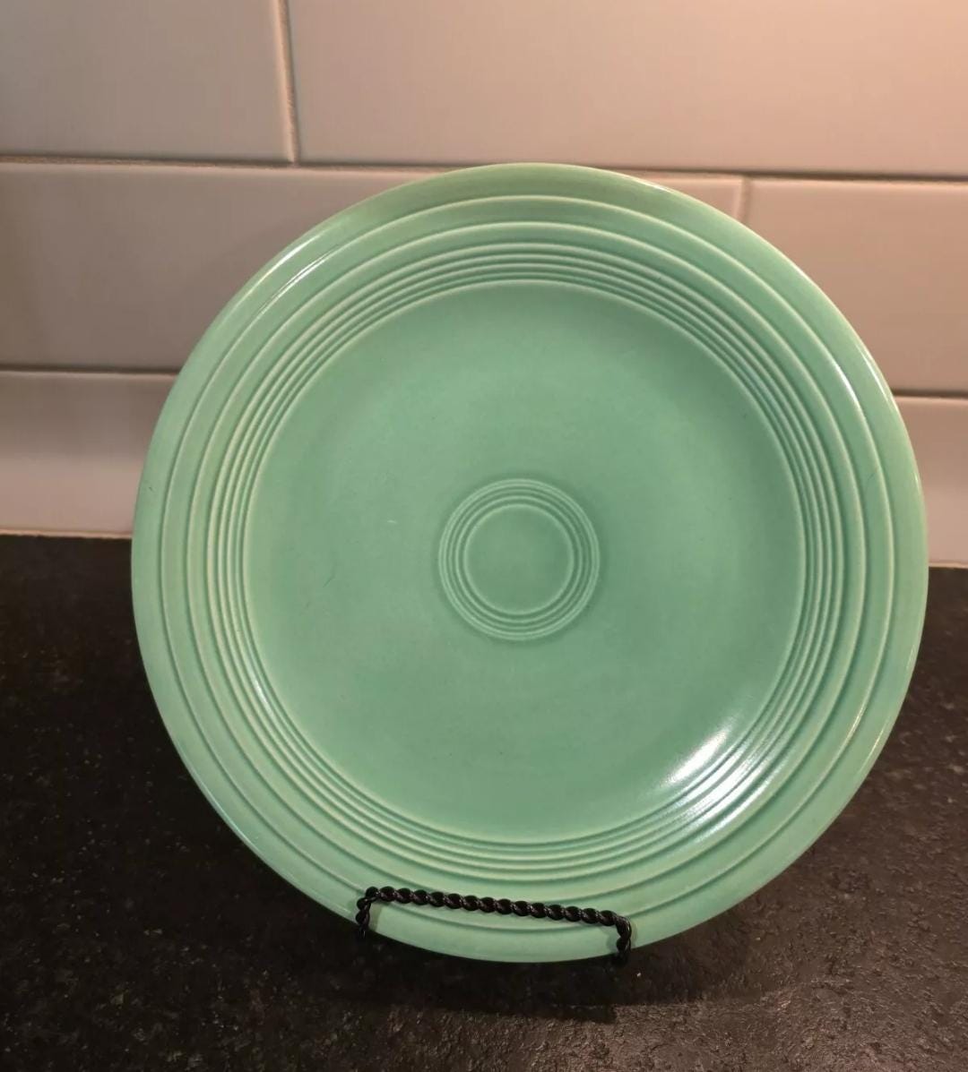 Vintage Fiesta Homer Laughlin Green 10.25 Inch Dinne Plate Older Piece ...