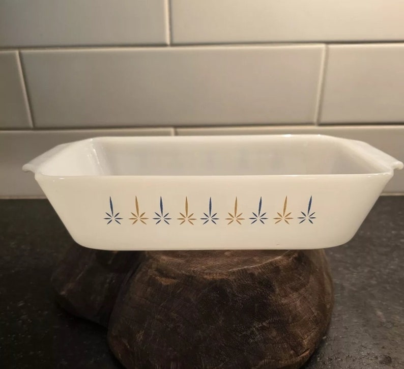 Vintage Anchor Hocking Fire King Candle Glow Pattern 1 Qt Casserole ...