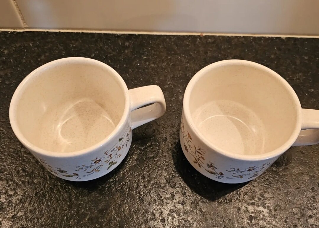 Vintage Lenox Temper-ware Merriment Floral Print Mugs Set of 2 - Etsy