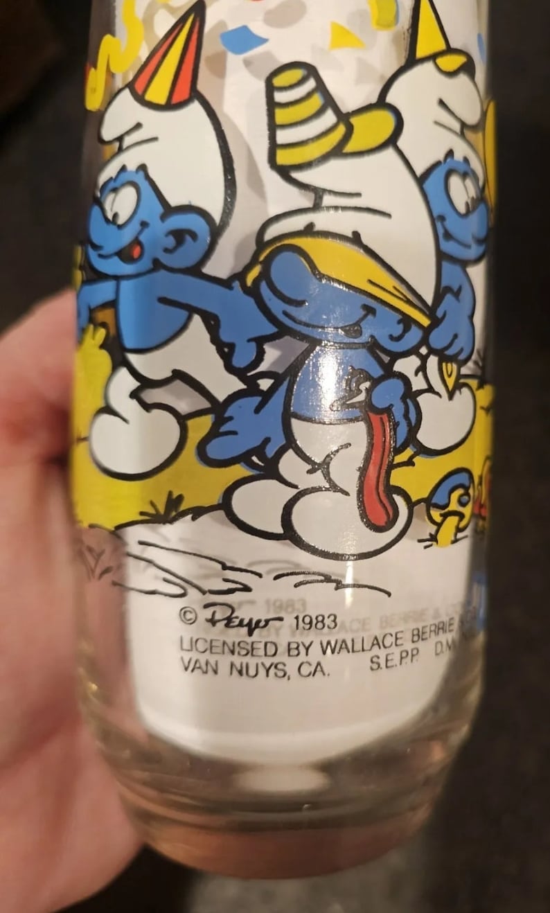 Vintage 1983 Smurf Glasses - Etsy