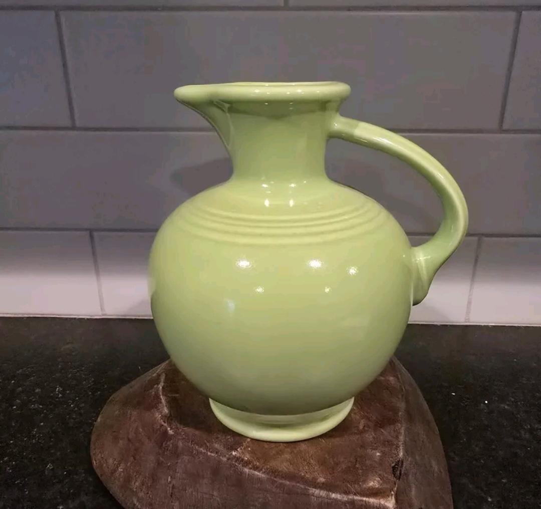 Fiesta Homer Laughlin 8 Inch Chartreuse Water Open Carafe Pitcher Jug ...