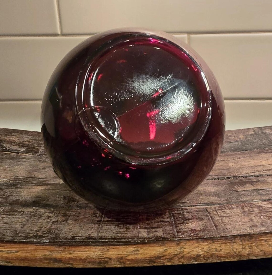 Vintage Anchor Hocking Ruby Red Handled Glass Ball Pitcher - Etsy