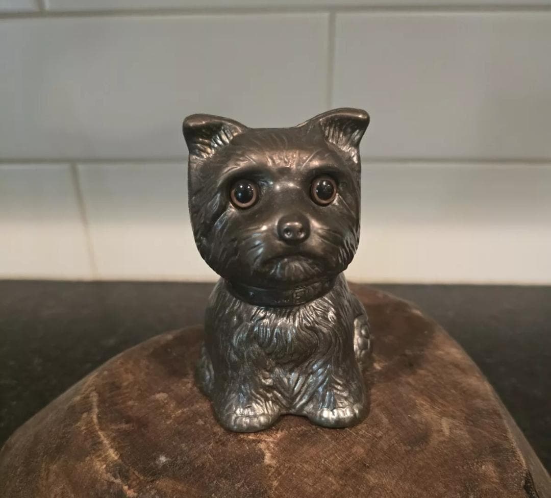 Vintage Metal Dog Coin Bank With Glass Eyes - Etsy