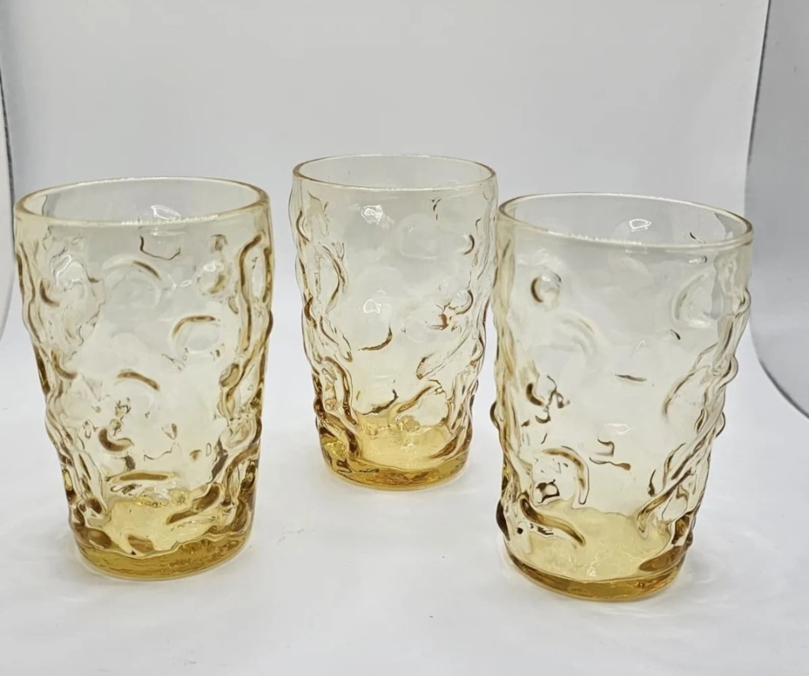 Vintage Bryce Glass El Rancho Amber Glass Set of 3 Glasses - Etsy