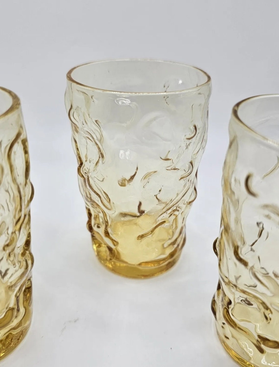 Vintage Bryce Glass El Rancho Amber Glass Set of 3 Glasses - Etsy