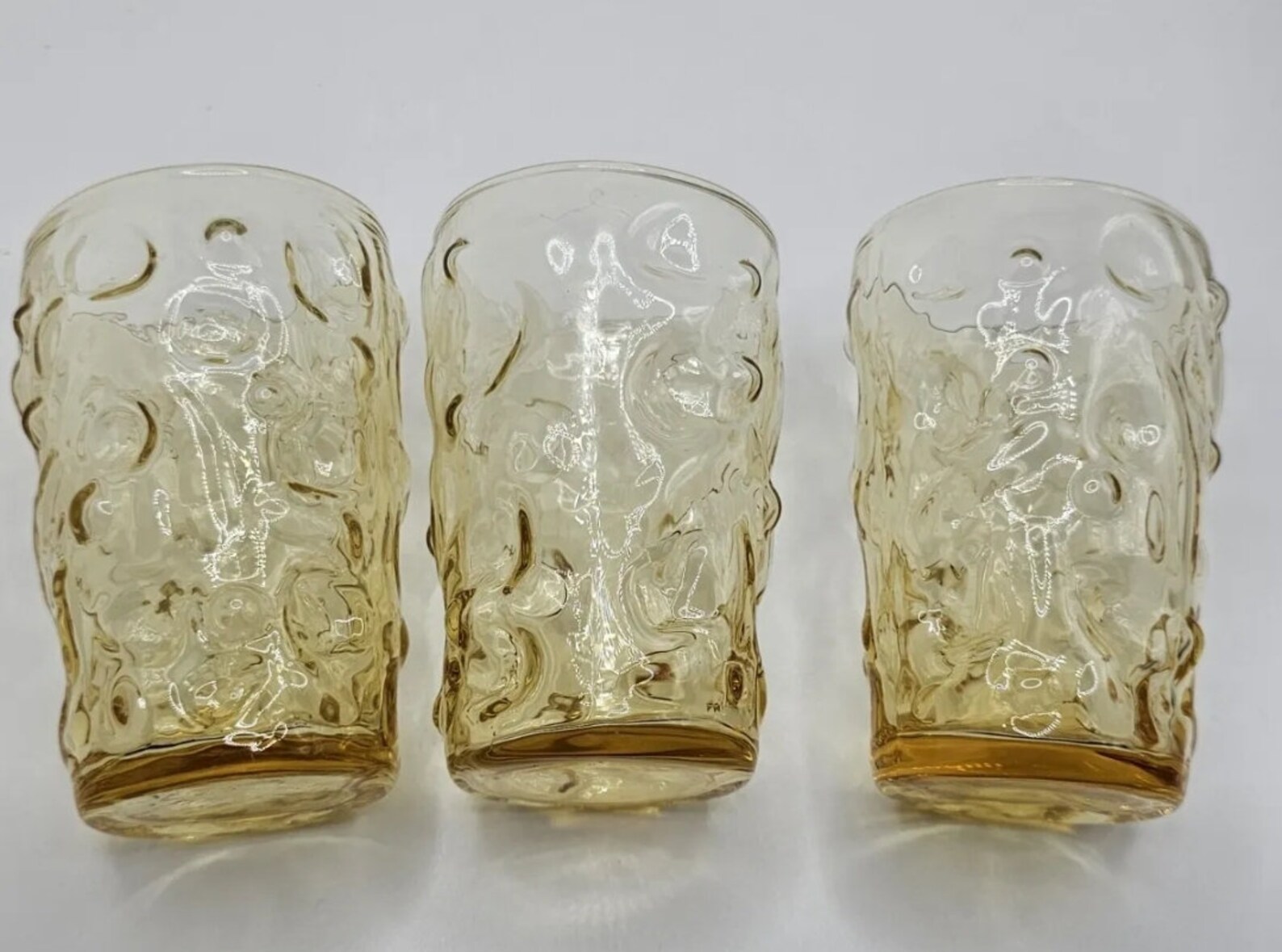 Vintage Bryce Glass El Rancho Amber Glass Set of 3 Glasses - Etsy