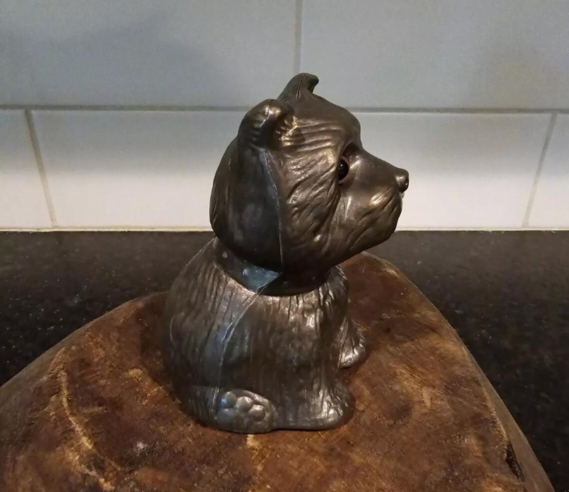 Vintage Metal Dog Coin Bank With Glass Eyes - Etsy