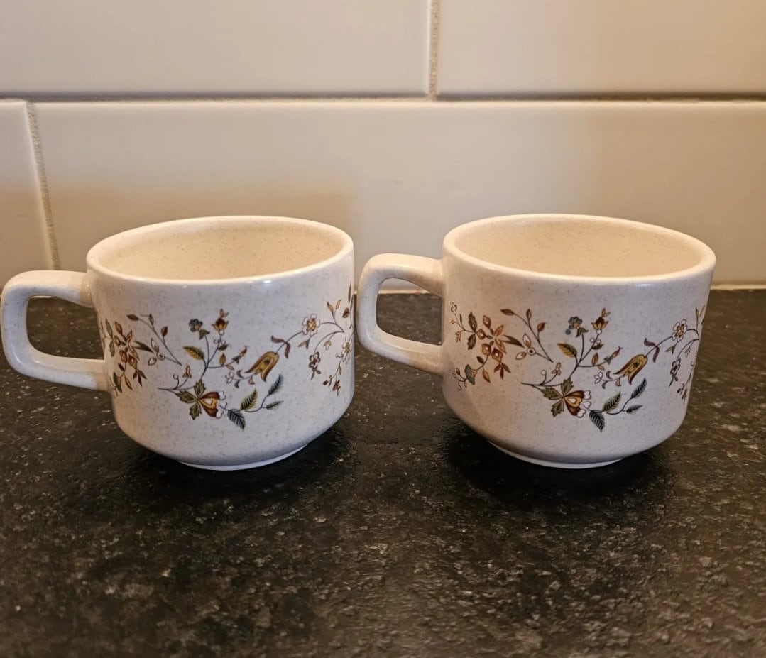 Vintage Lenox Temper-ware Merriment Floral Print Mugs Set of 2 - Etsy