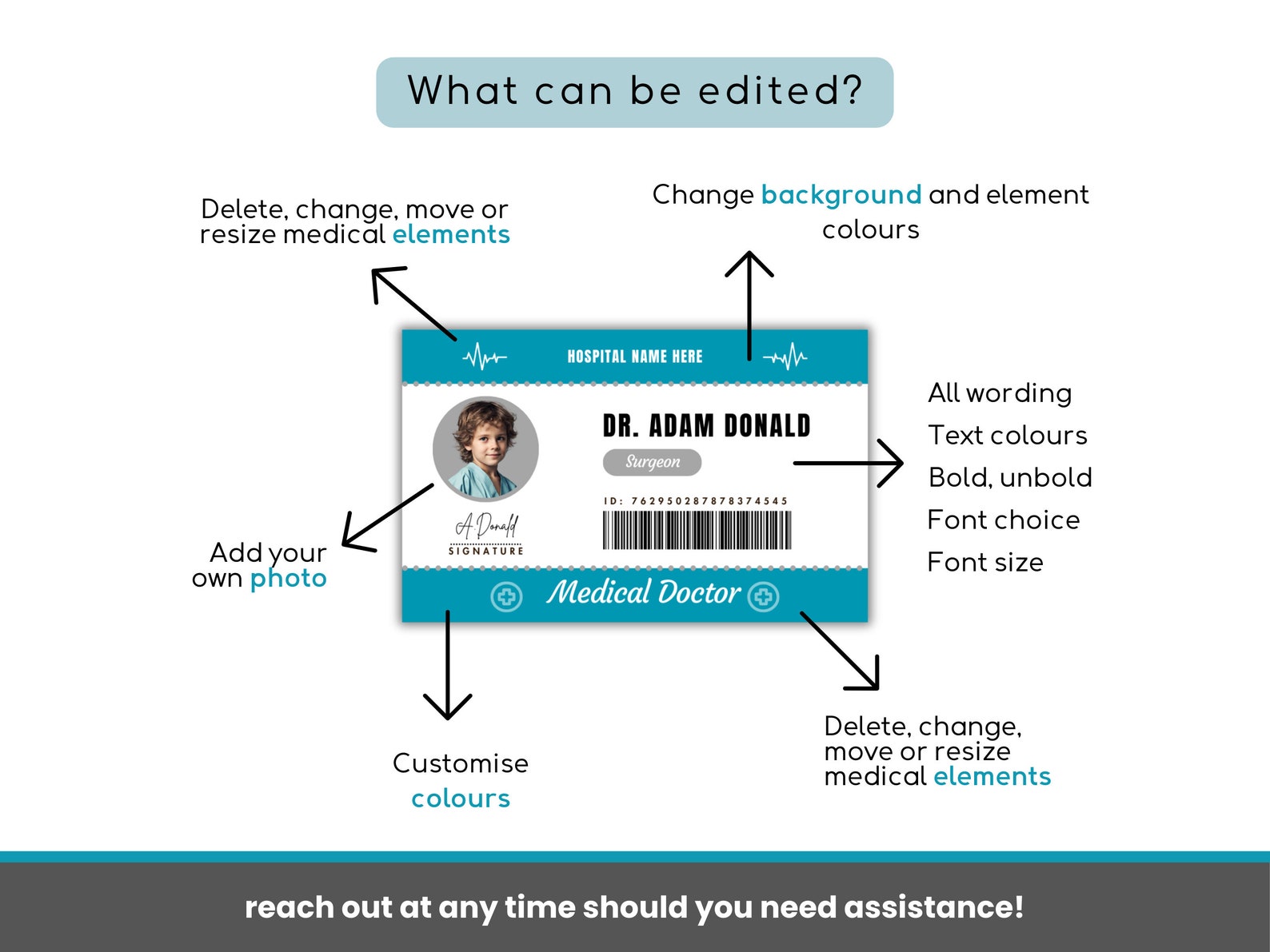 Kids Doctor Name Badge, Pretend Play ID Card Printable, Nurse Name ...