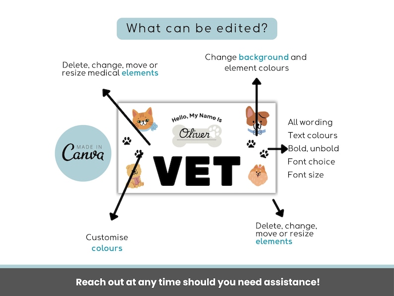 Printable Pet Vet Dress Up: Veterinarian Name Tags - Etsy