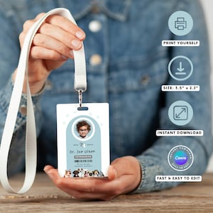 Customizable Vet Name Badge - Veterinarian ID Card for Kids Pretend ...