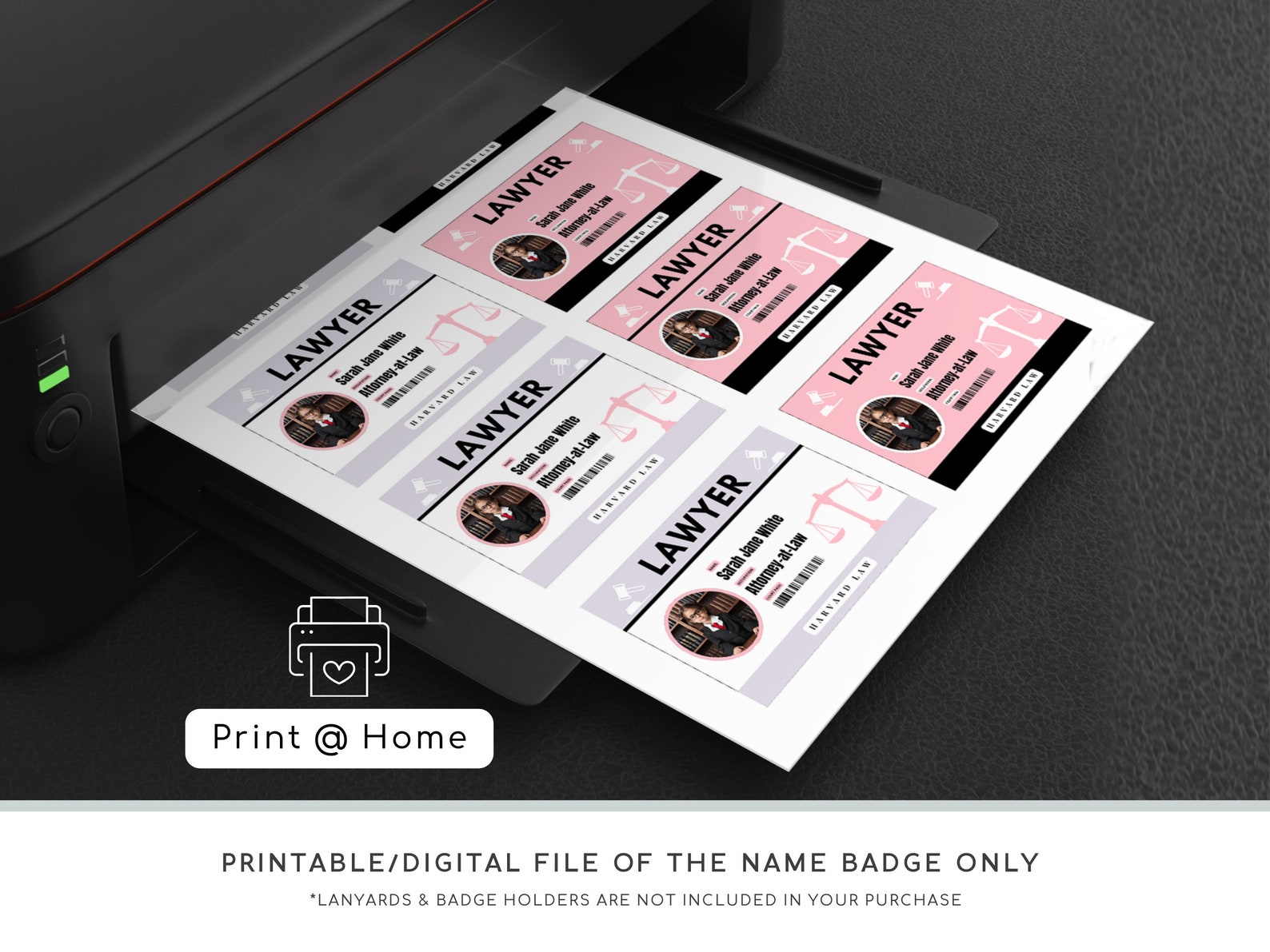 Kids Lawyer ID Badge Printable Editable Court Staff ID Pretend Play ...